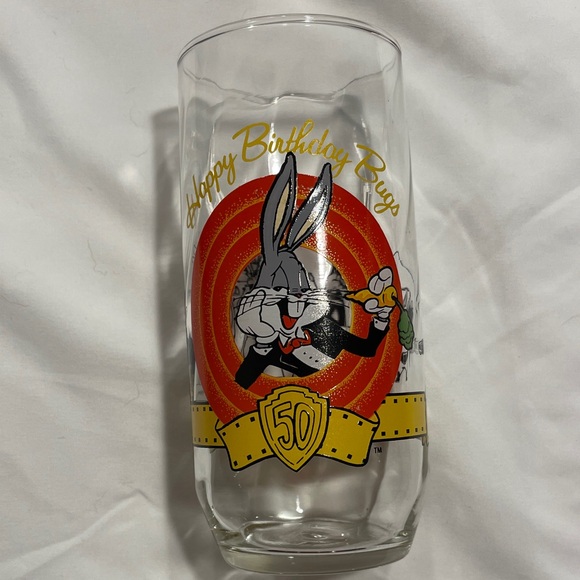 Warner Bros. | Dining | Warner Bros Character Glass With Yellow And ...